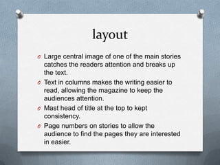 Music magazine contents page | PPTX