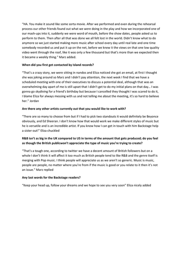 Music magazine article | DOCX