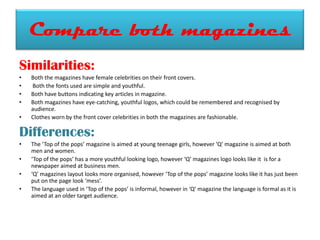Music magazine comparison | PPT