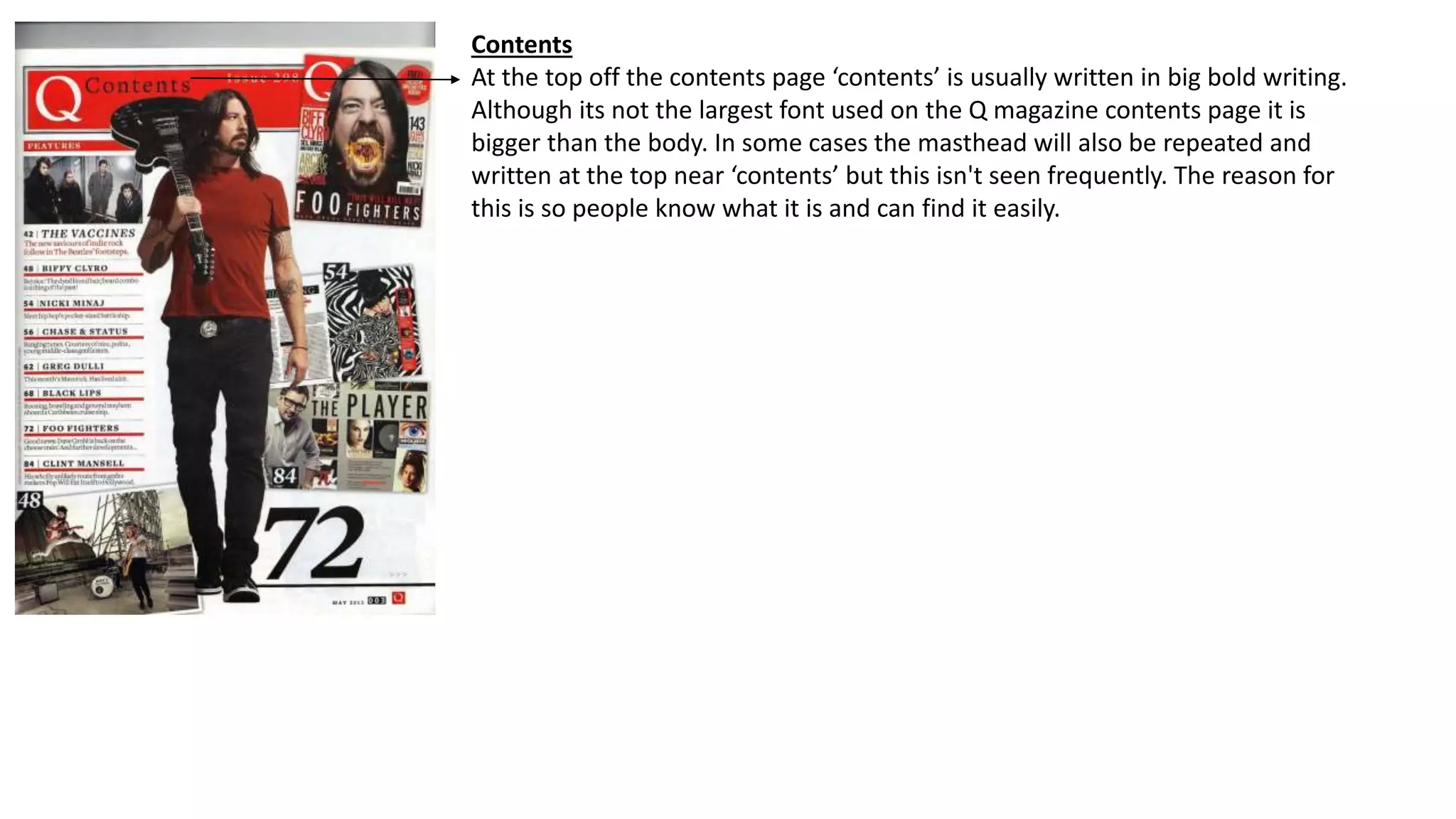 Music magazine contents page | PPTX