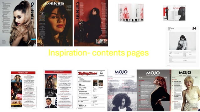 Music Magazine contents page media studies | PDF