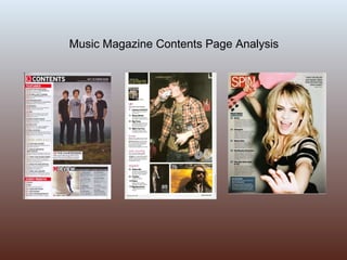 Music Magazine Contents Page Analysis | PPT