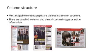 Music magazine contents page codes and conventions | PPT