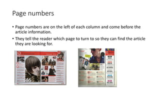 Music magazine contents page codes and conventions | PPT