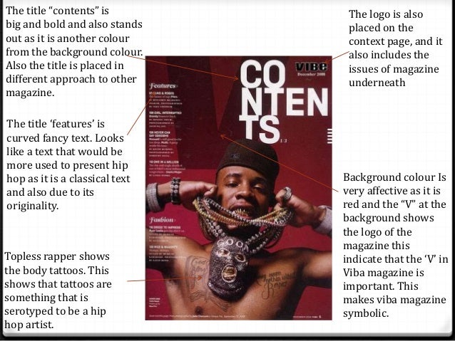Music magazine context page analysed