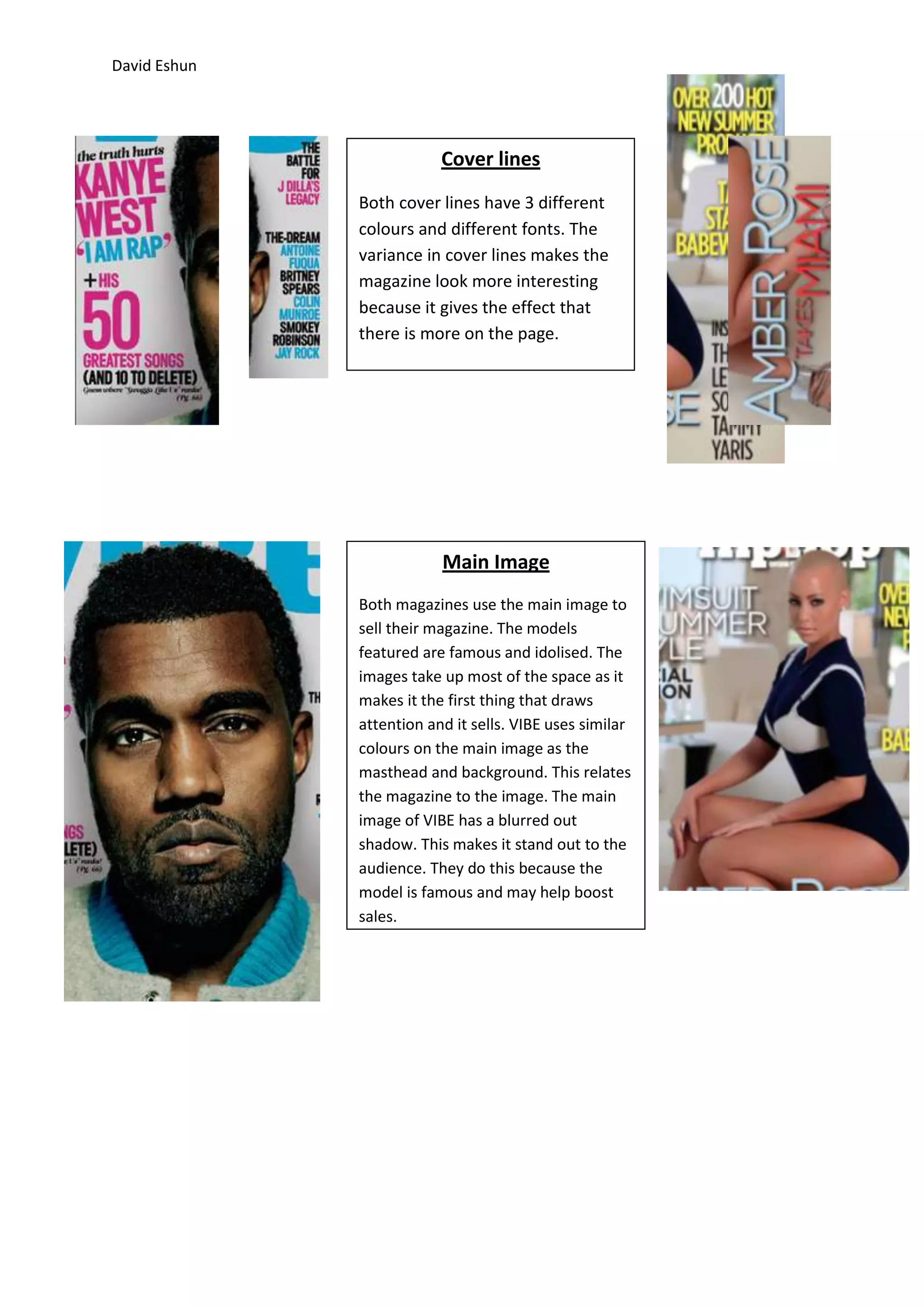 Music magazine cover examples | DOCX