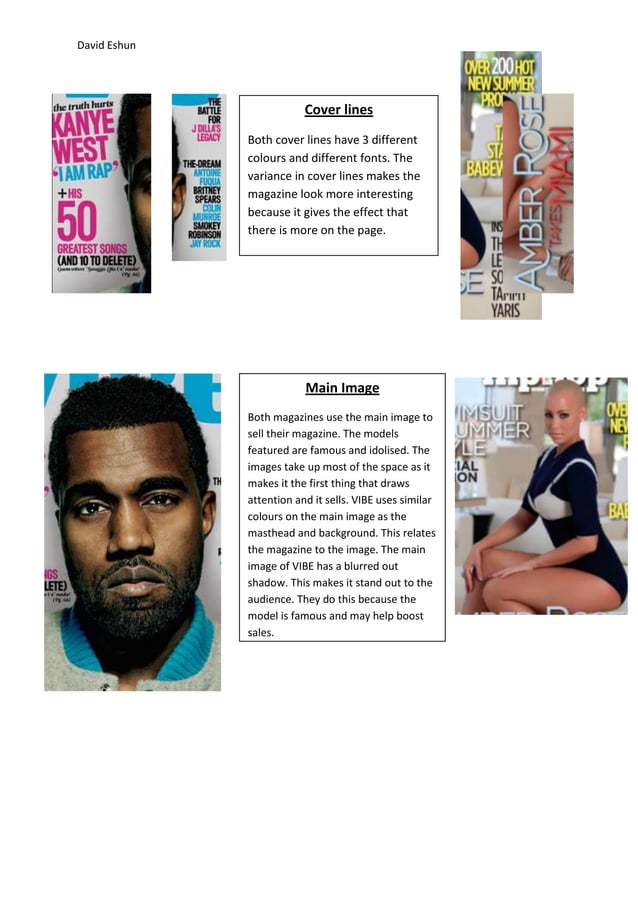 Music magazine cover examples | DOCX