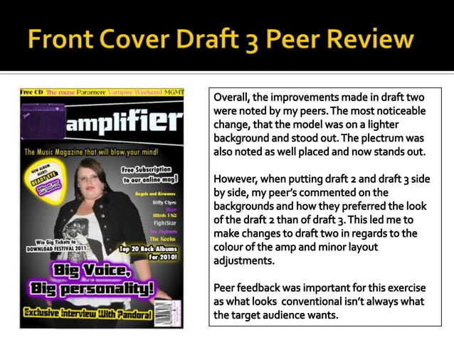 Music magazine front cover peer review | PPT