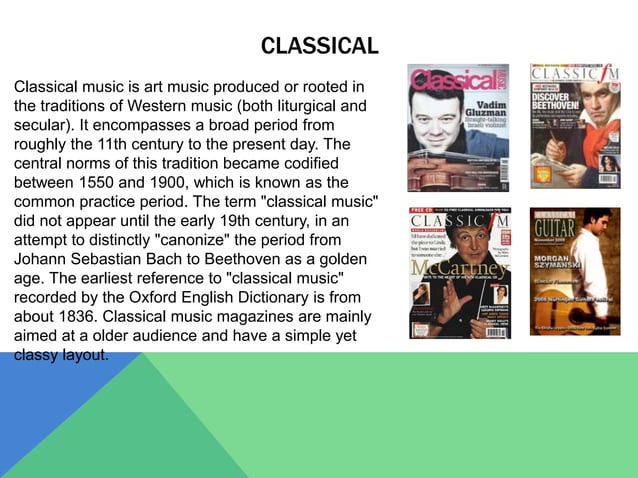 Music magazine genres | PPTX