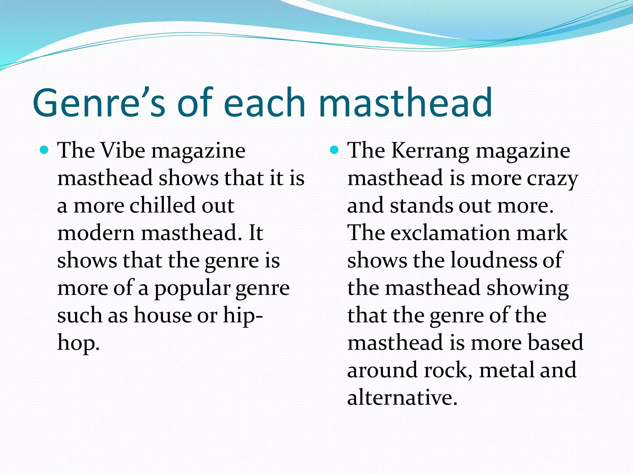 Music magazine masthead’s | PPTX