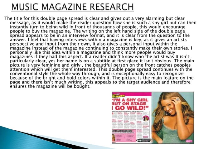 Music magazine research | PPTX