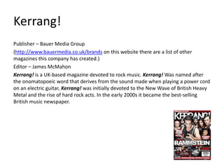 Music Magazine Research | PPTX | Contemporary Hits/Pop/Top 40 | Music