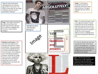 Music magazine research & design | PPT