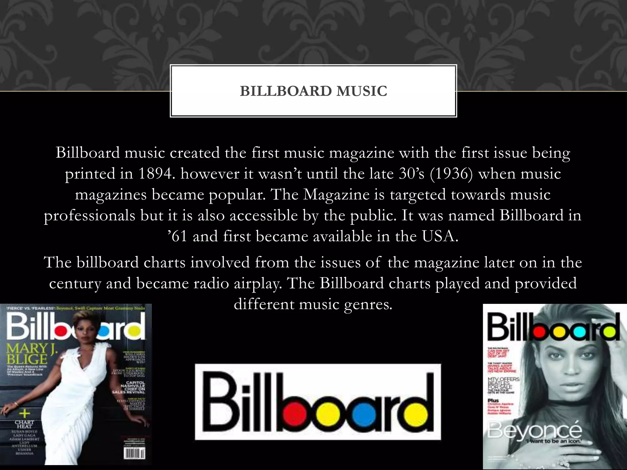 Music magazine timeline | PPT