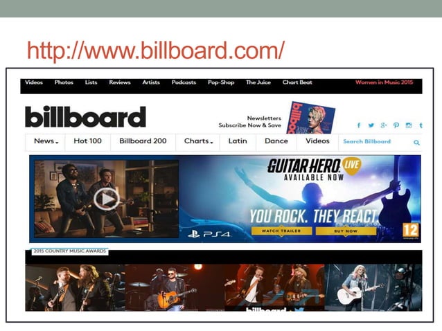 Music magazine website research | PPT