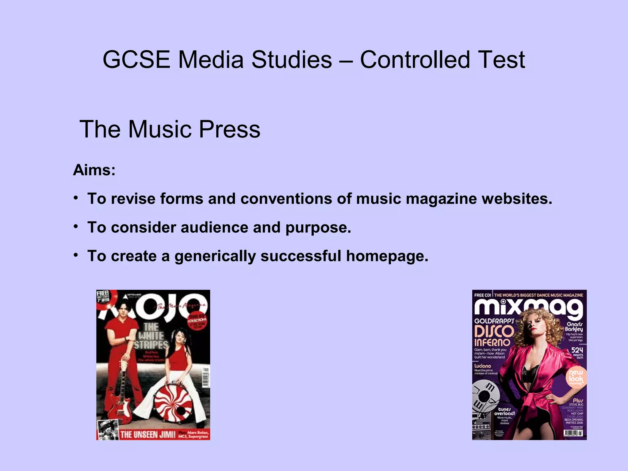 Music mag website design task | PPT