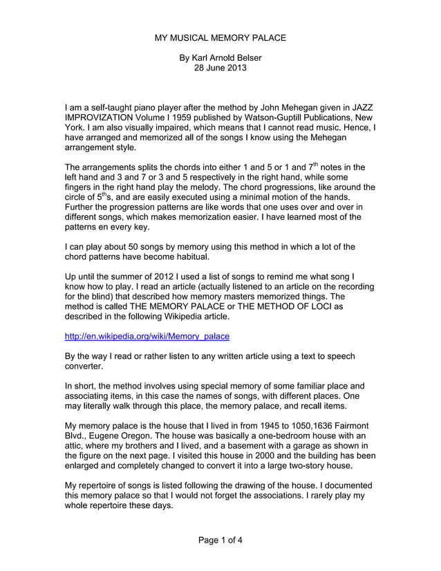 Music memory palace | PDF | Oldies/Adult Standards | Music