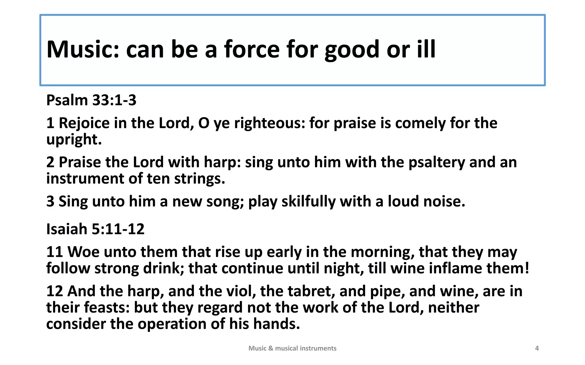 Music and musical instruments in bible times | PPTX
