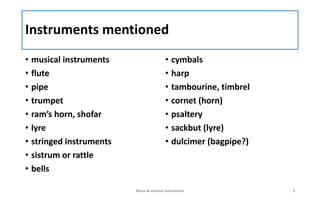 Music and musical instruments in bible times | PPT