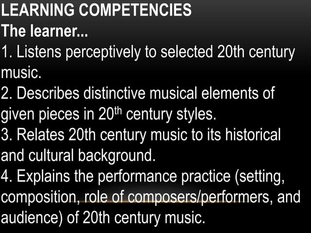 Music of 20th century music10-q1 | PPTX