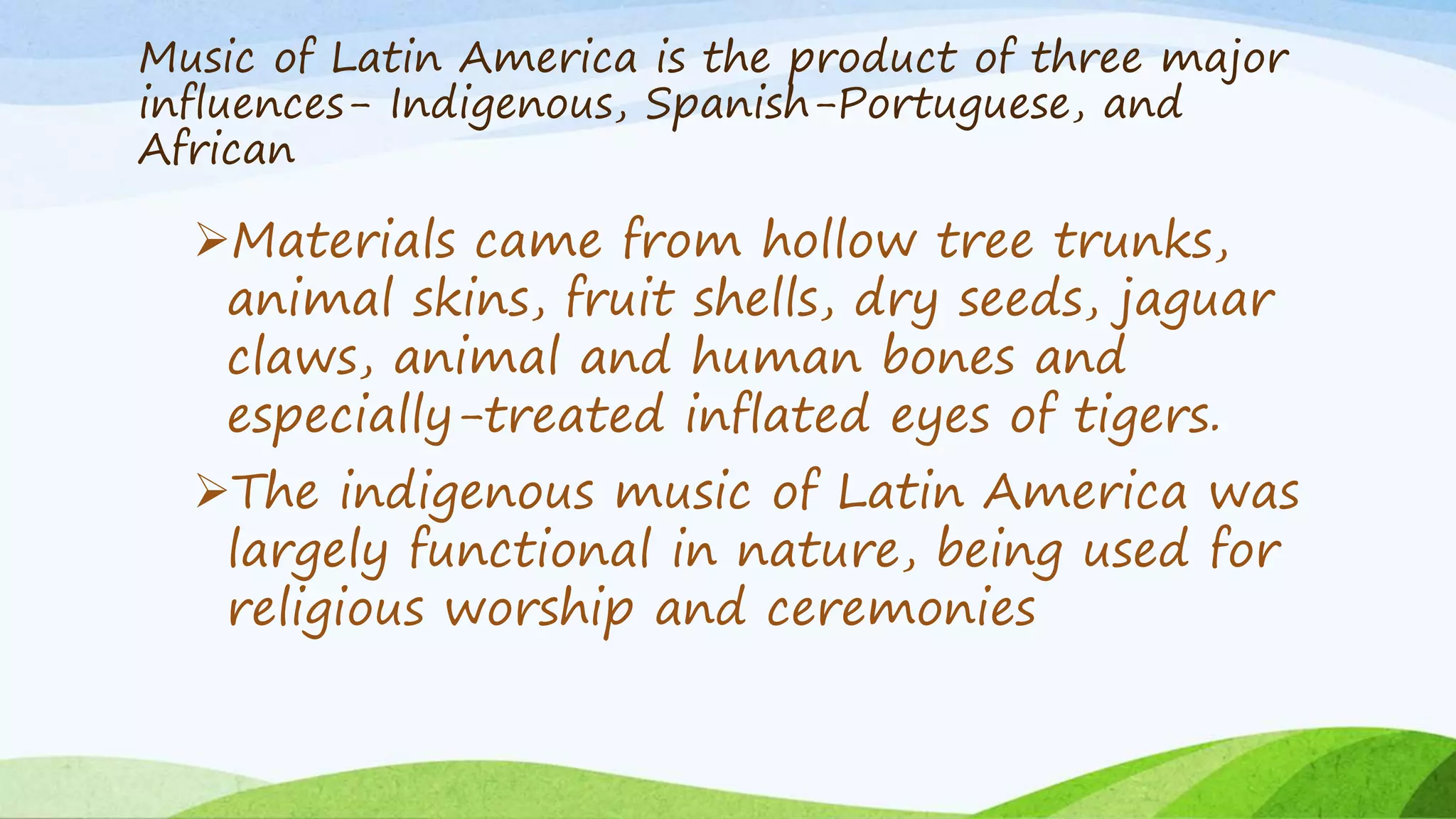 Music of Latin America for Grade 10 NTOT 2015 | PPTX