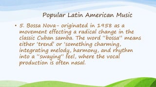 Music of Latin America for Grade 10 NTOT 2015 | PPTX