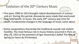 Music of the 20th century | PPTX
