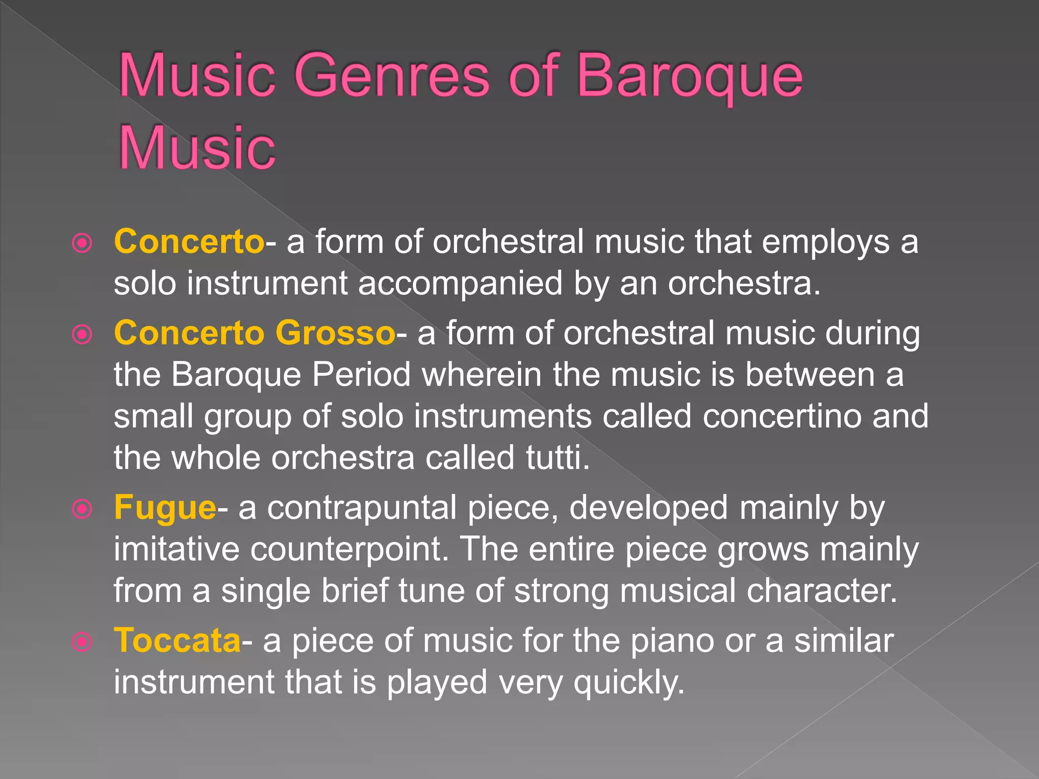 Music of the baroque period ( 1685 1750 ) | PPTX