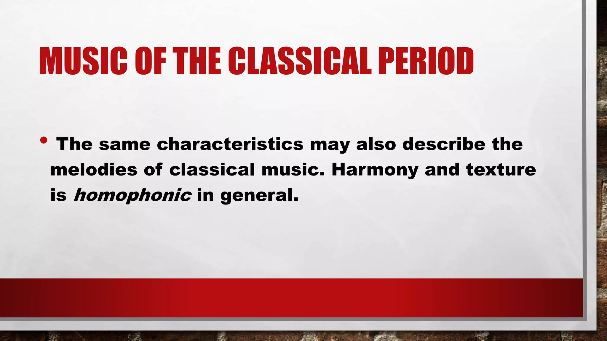 Music of the classical period | PPTX