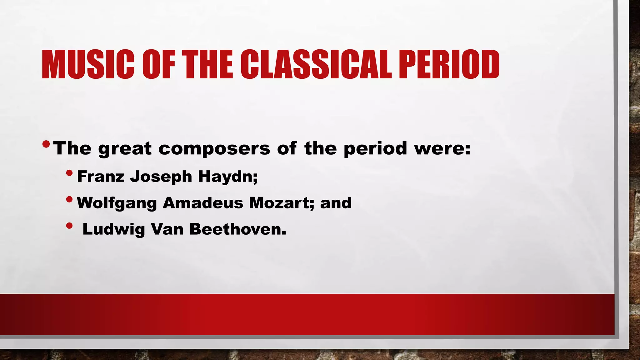 Music of the classical period | PPTX