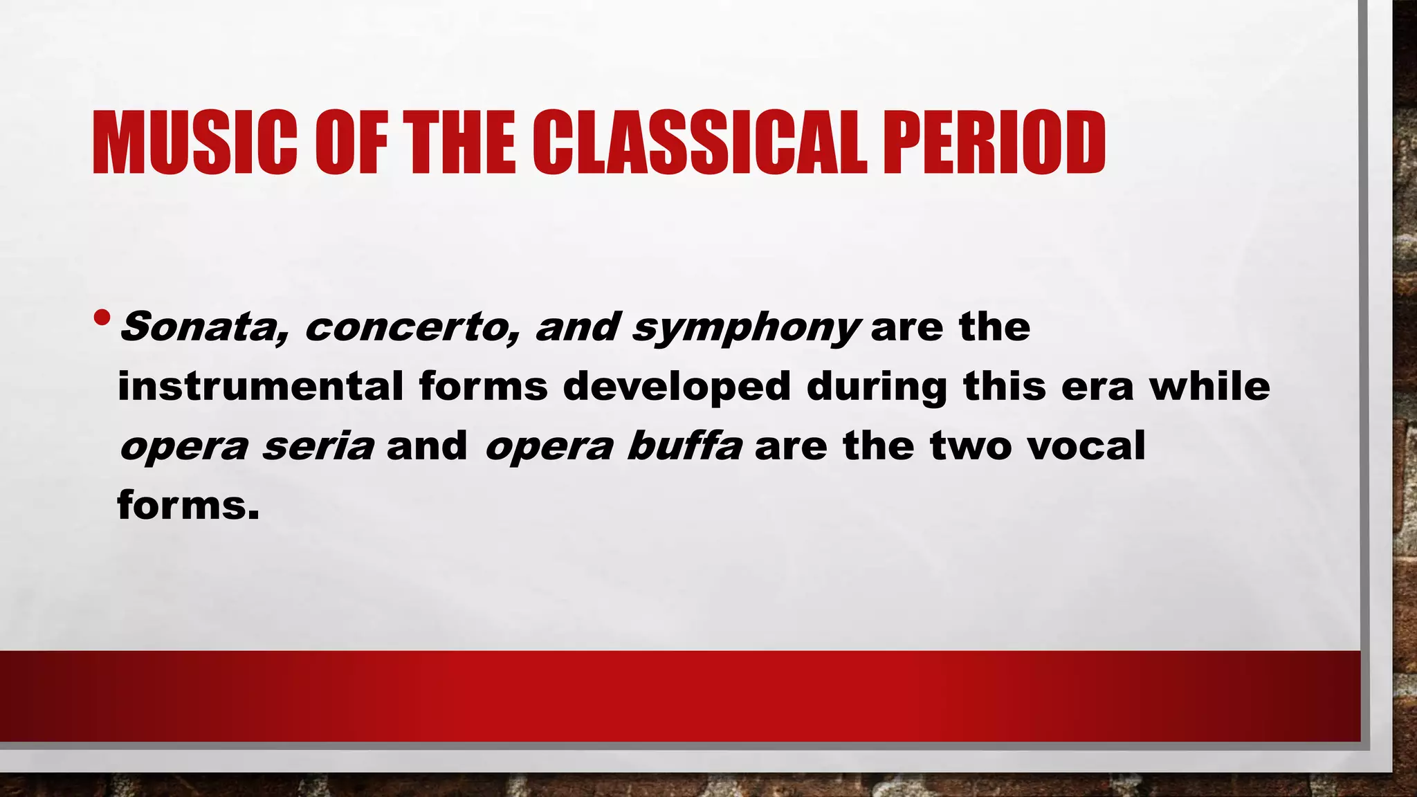 Music of the classical period | PPTX