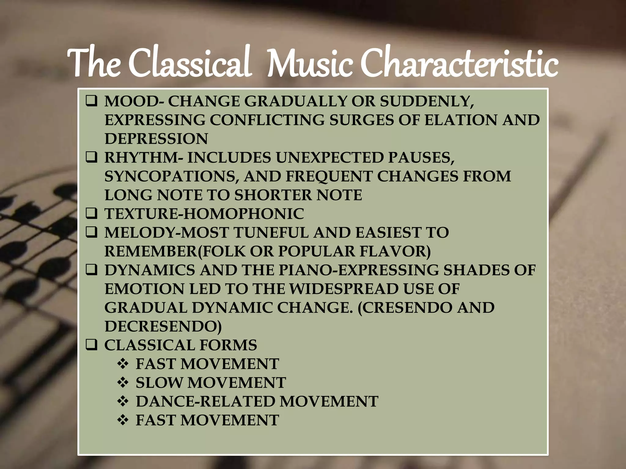 Music of the classical period | PPTX