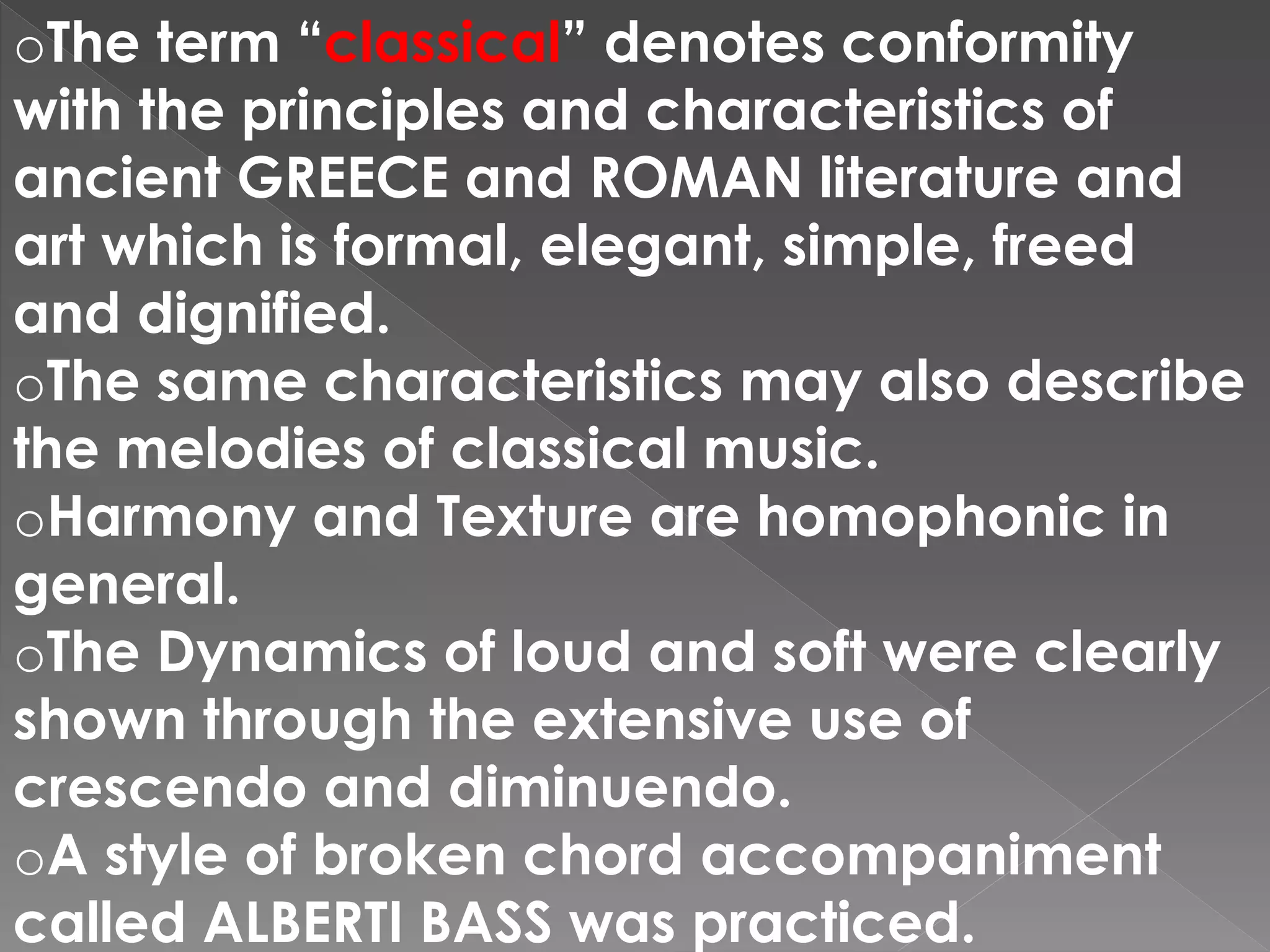 Music of the classical period (1750 1820) | PPTX