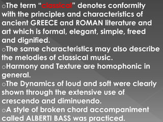 Music of the classical period (1750 1820) | PPTX