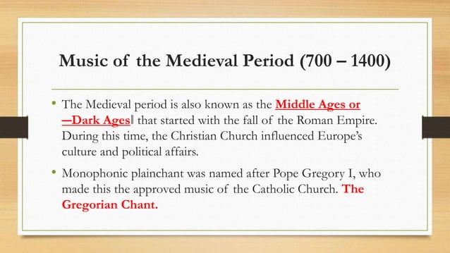 Music of the medieval, renaissance and baroque day 1 | PPTX