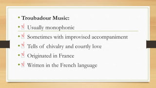 Music of the medieval, renaissance and baroque day 1 | PPTX