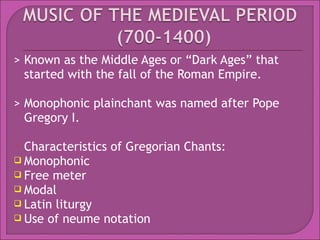 Music of the Medieval, Renaissance, Baroque music | PPT
