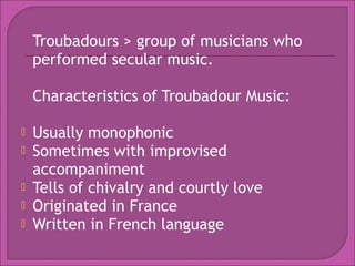 Music of the Medieval, Renaissance, Baroque music | PPT