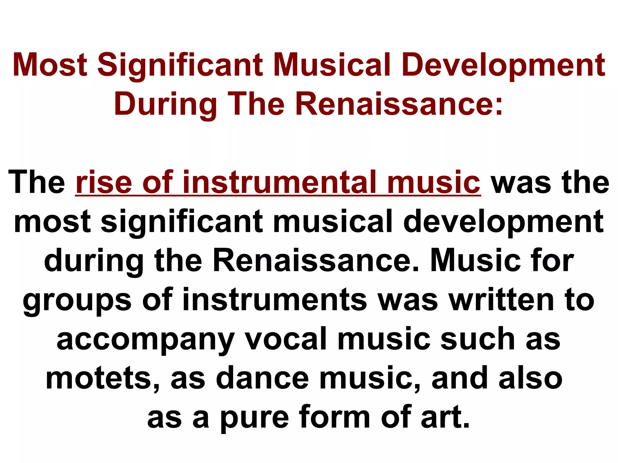 Music Of the Renaissance | PPT