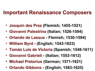 Renaissance Music Composers