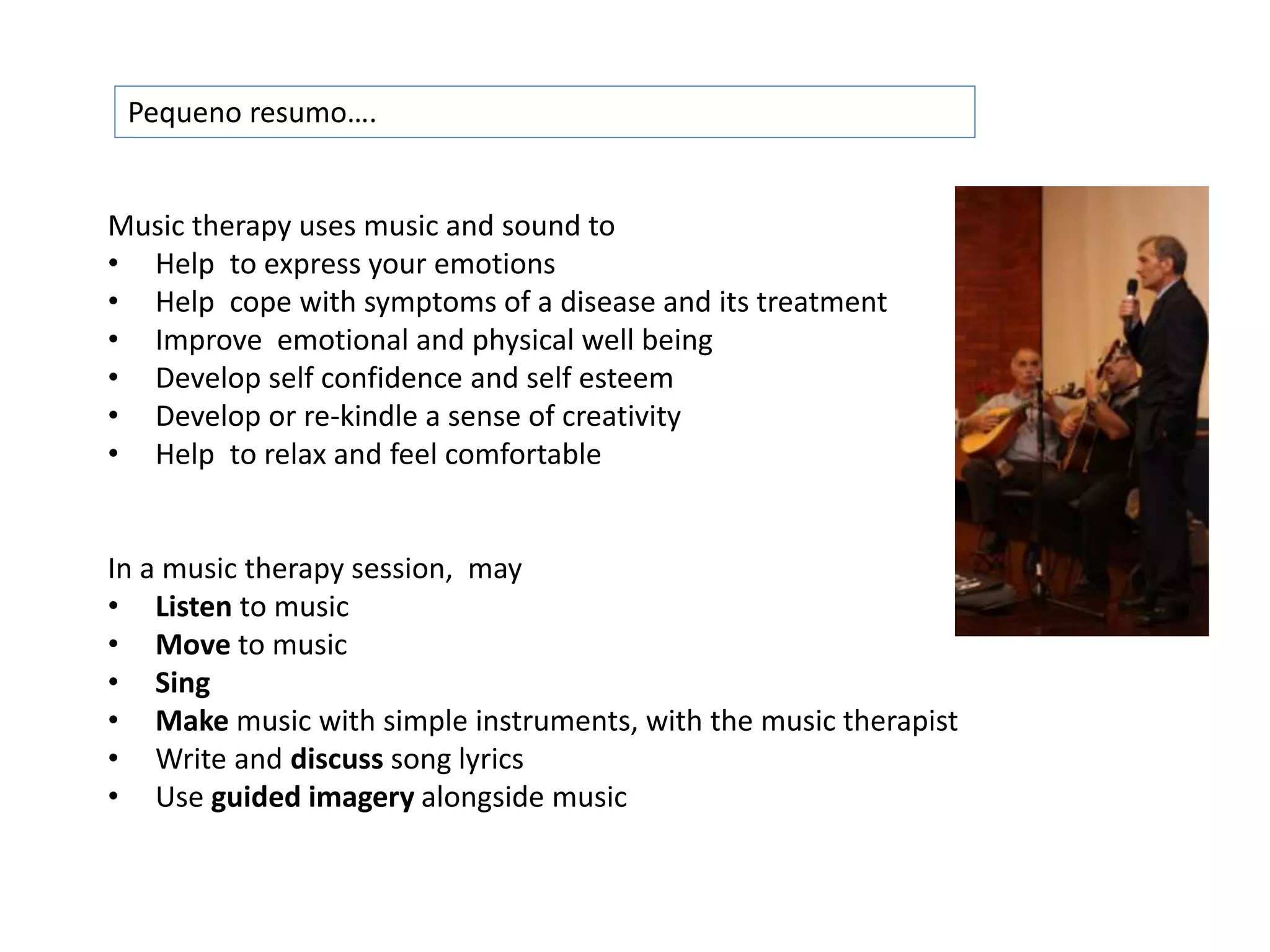 Musicoterapia slide show | PPTX