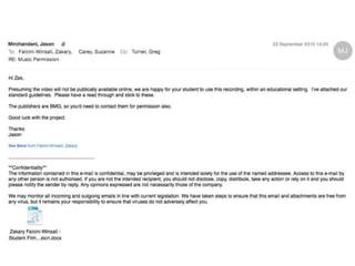 Music permission email evidence | PPTX | Music | Entertainment