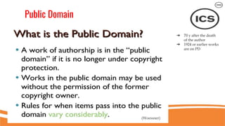 Copyright, Fair Use, Creative Commons, Public Domain | PPTX