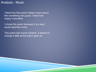 Music poetry project | PPTX