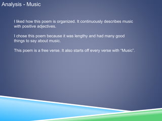 Music poetry project | PPTX