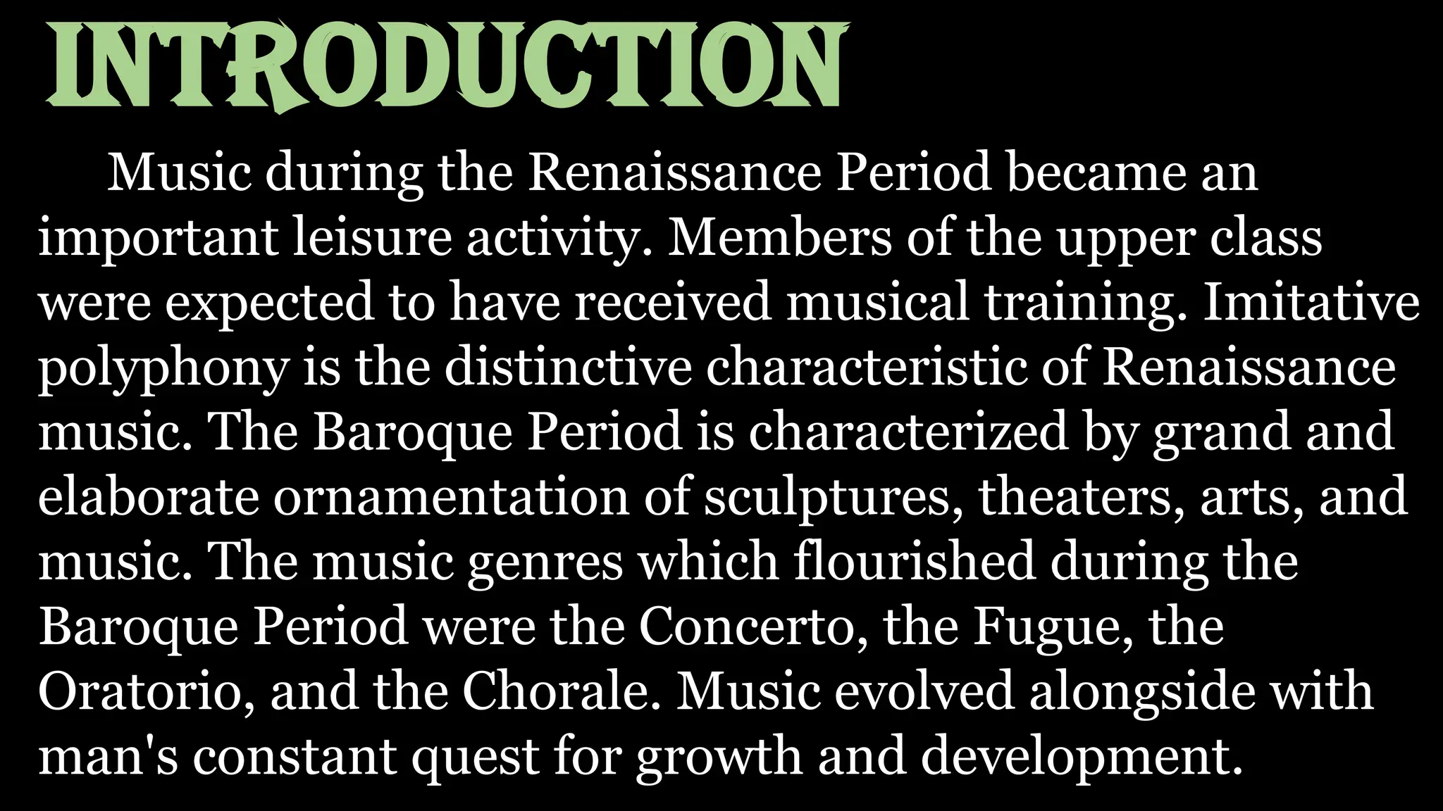 Musical Medieval, Renaissance and Baroque Periods | PPTX