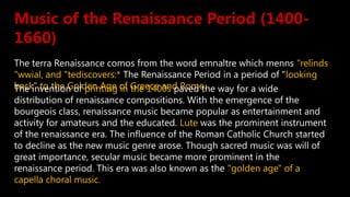 Musical Medieval, Renaissance and Baroque Periods | PPTX