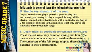 Music Grade 7 QUARTER 1 Lesson 1-2 MUSIC OF LOWLANDS OF LUZON | PDF