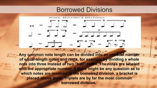 Music presentation dots, ties and borrowed divisions | PPTX