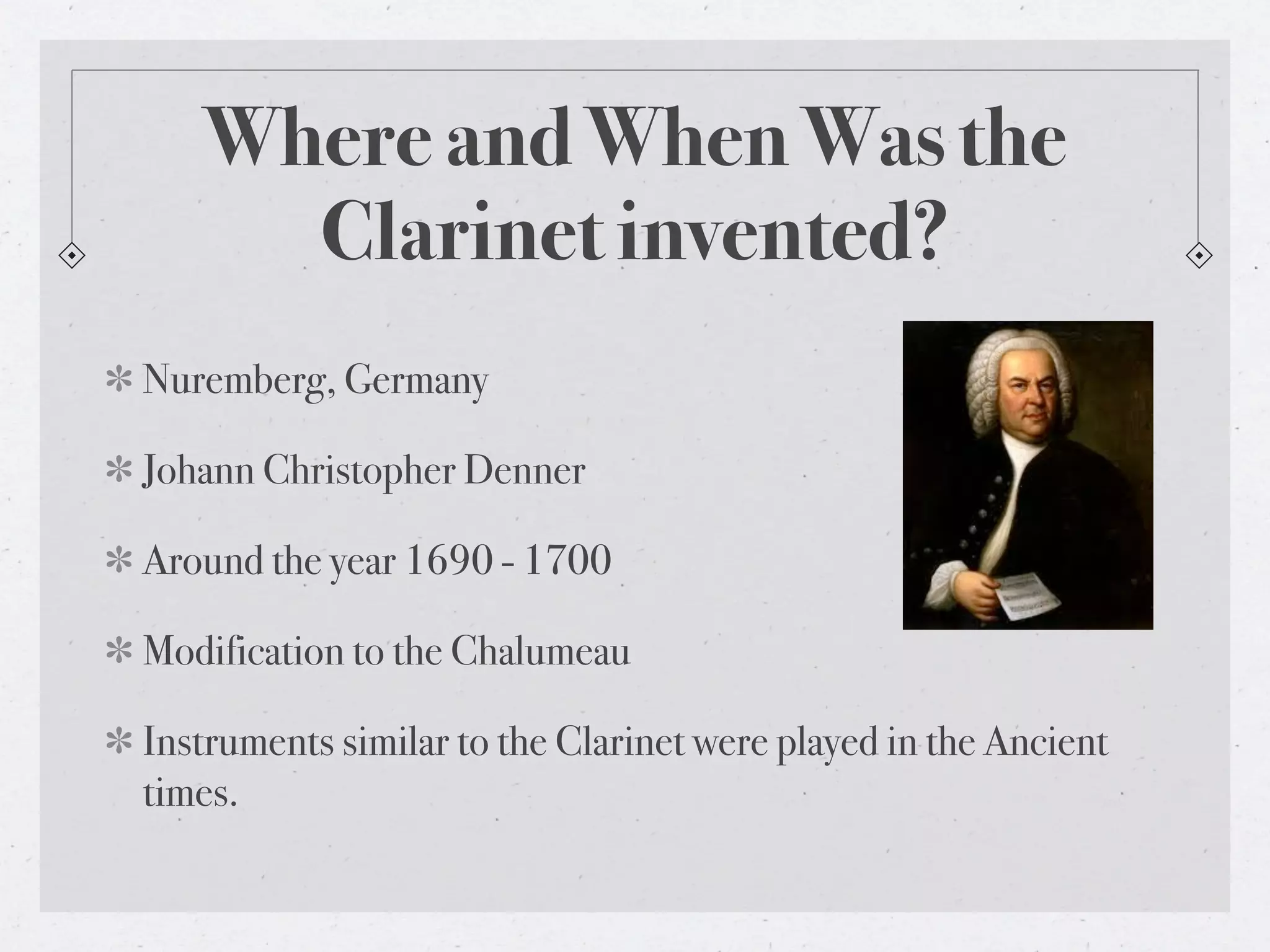 Music project - History of the Clarinet | KEY